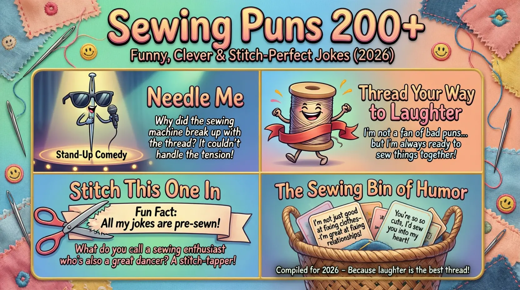 🧵 Sewing Puns 200+ Funny, Clever & Stitch-Perfect Jokes (2026)